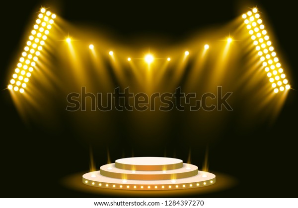 Yellow Stage Lighting Background Spotlight Vector Stock Vector (Royalty ...