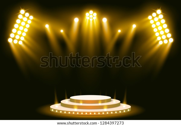 Yellow Stage Lighting Background Spotlight Vector Stock Vector (Royalty ...