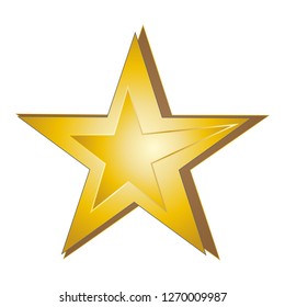 Yellow Star On White Background Stock Vector (Royalty Free) 1270009987 ...