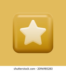 Yellow Star Square Icon 3d App Stock Vector (Royalty Free) 2096985283 ...