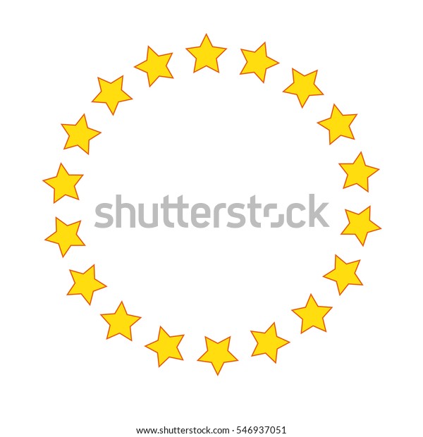 Yellow Stars Border Frame Isolated On: vector de stock (libre de ...