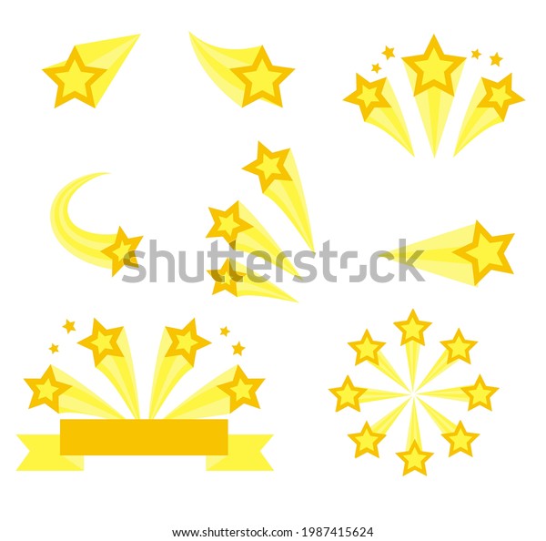 Yellow Stars Design Elements Isolated Fireworks Stock Vector (Royalty ...