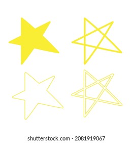Yellow Stars Vector Set Hand Drawn Stock Vector (Royalty Free ...