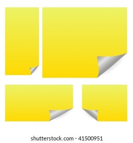 Yellow Sticker Note On White Background Stock Vector (Royalty Free ...