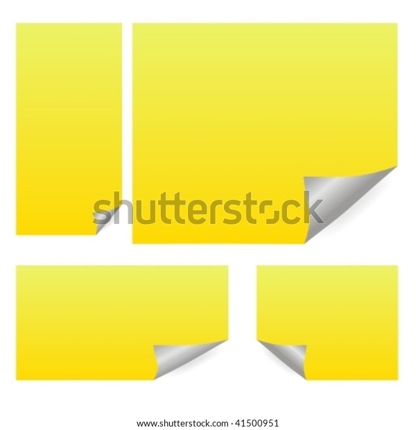 Yellow Sticker Note On White Background Stock Vector (Royalty Free ...