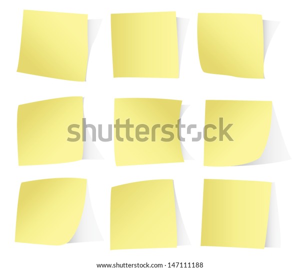 Yellow Stickers Isolated On White Background Stock Vector (Royalty Free ...