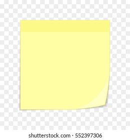 Yellow Sticky Note Isolated On Transparent Stock Illustration ...
