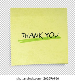 Yellow Sticky Notes Thank You Message Stock Illustration 393150790