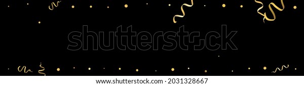 Yellow Streamer Shiny Vector Black Panoramic Stock Vector (Royalty Free ...
