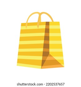 Yellow Striped Shopping Bad Vector Illustration Stock Vector (Royalty ...