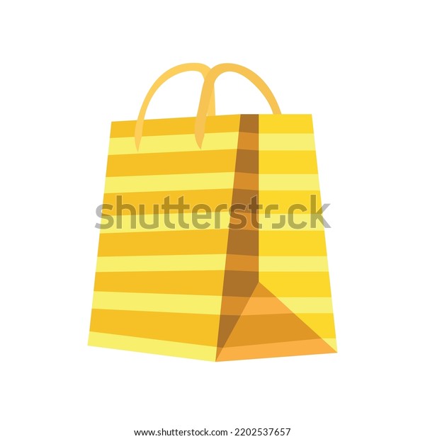 Yellow Striped Shopping Bad Vector Illustration Stock Vector (Royalty ...
