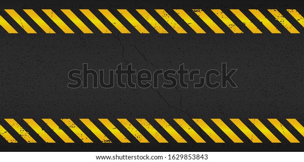 Yellow Stripped Rectangle On Black Background Stock Vector (Royalty ...