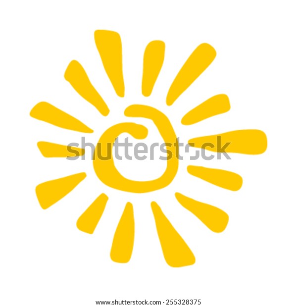 Yellow Stylized Sun Inky Painted Tribal Stock Vector (Royalty Free ...