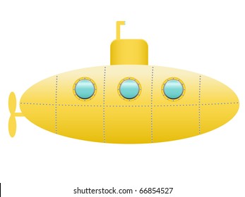 Yellow Submarine Vector Illustration Stock Vector (Royalty Free) 75488959