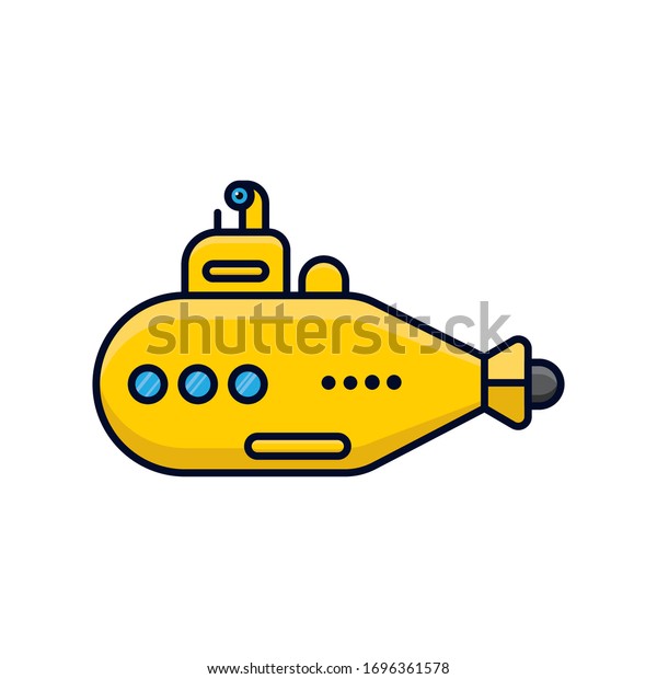 Yellow Submarine Vessel Isolated Vector Illustration Stock Vector ...