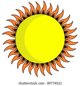 Yellow Sun Drawing Vector Illustration Stock Vector (Royalty Free ...
