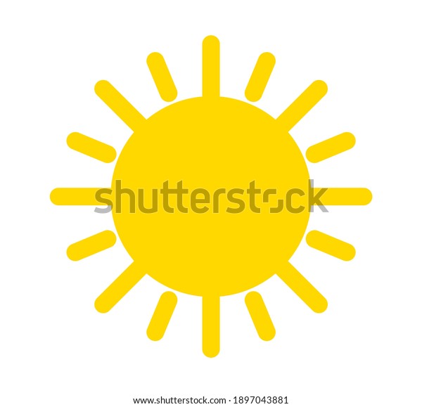 Yellow Sun Flat Design Icon Vector Stock Vector (Royalty Free) 1897043881