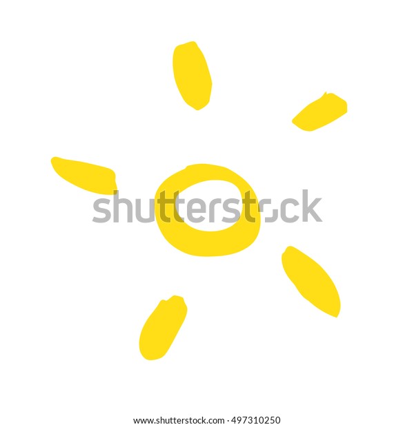 Yellow Sun Isolated Hand Drawn Illustration Stock Vector (Royalty Free ...