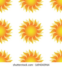 Yellow Sun Patterns On White Background Stock Vector (Royalty Free ...