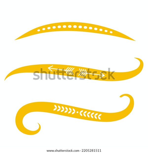 Yellow Swirls Swoosh Vector Accent Line Stock Vector (Royalty Free ...