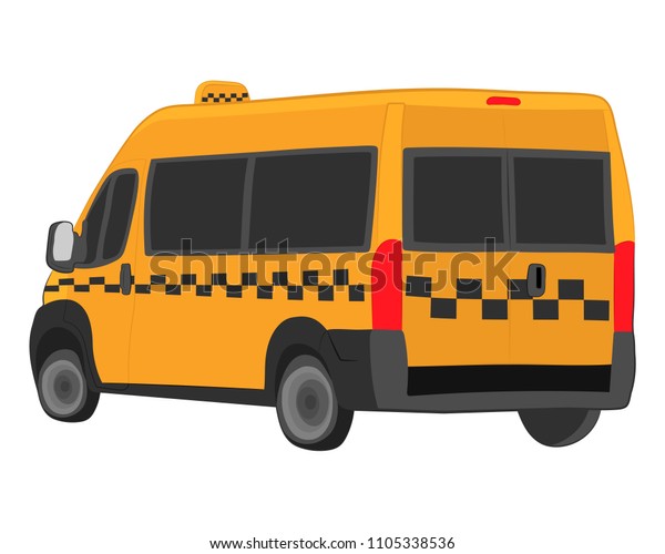Yellow Taxi Bus Vector Drawing Illustration Stock Vector (Royalty Free ...