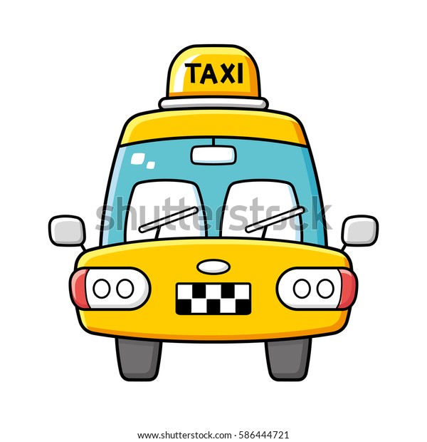 Yellow Taxi Cab Front View Vector: vetor stock (livre de direitos ...