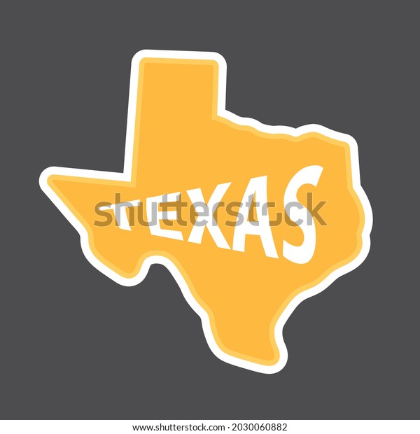 Yellow Texas Map Banner Sticker Stamp Stock Vector (Royalty Free ...