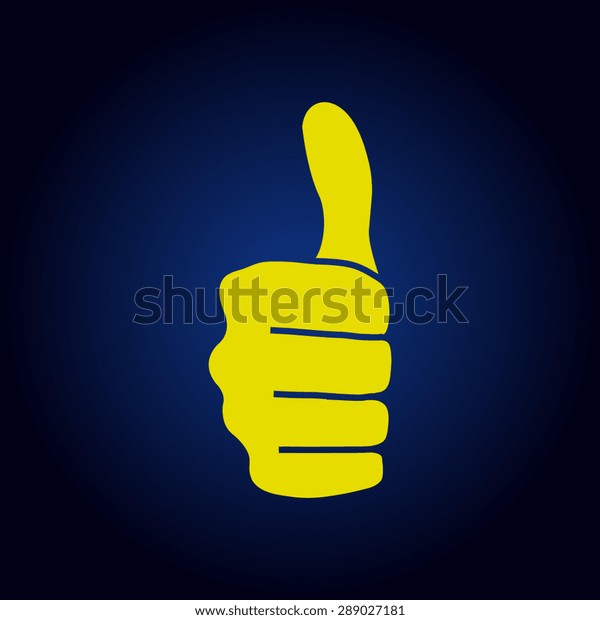 Yellow Thumbs Icon On Blue Background Stock Vector (Royalty Free) 289027181