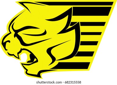 Yellow Tiger Logo On Yellow Background Stock Vector (Royalty Free ...