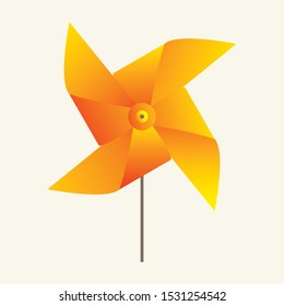 Yellow Toy Paper Windmill Propeller Vector Stock Vector (Royalty Free ...