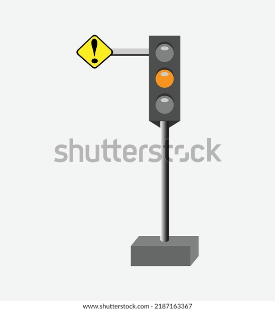 Yellow Traffic Light Caution Sign Stock Vector (Royalty Free ...
