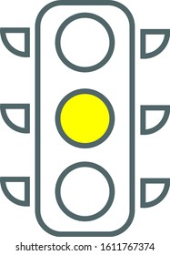 Yellow Traffic Light Icon Vector Illustration Stock Vector (Royalty ...
