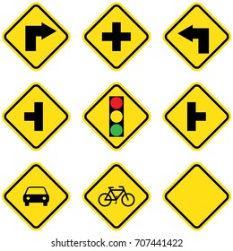 Traffic Sign Yellow Stock Vector (Royalty Free) 565178848
