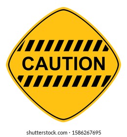 Yellow Traffic Sign Caution Sign Vector Stock Vector (Royalty Free ...