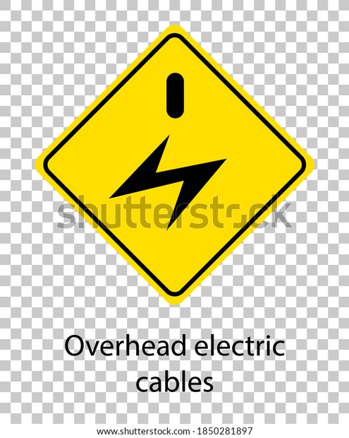 Yellow traffic warning sign on transparent background illustration ...