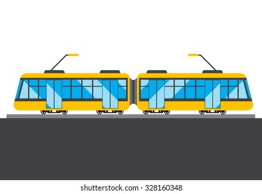 Yellow Train On White Grey Background Stock Vector (Royalty Free ...