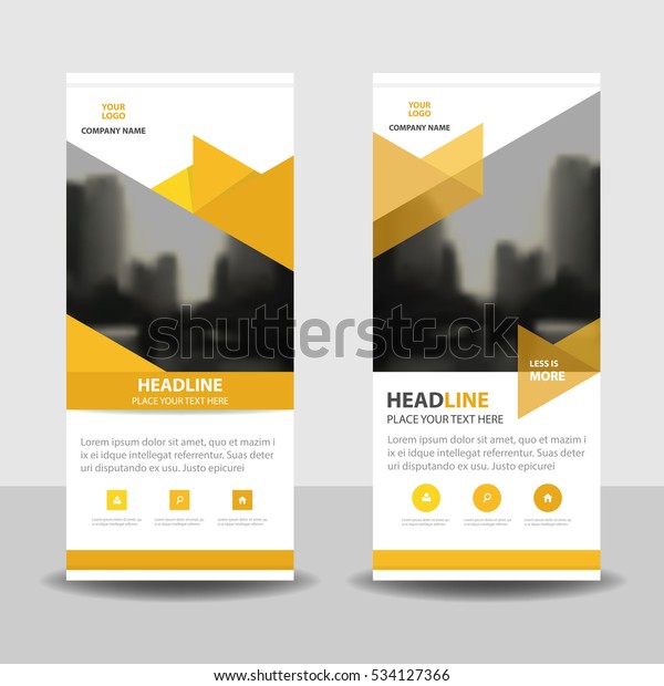 Yellow Triangle Business Roll Banner Flat Stock Vector (Royalty Free ...