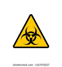 Yellow Triangle Warning Biohazard Sign Biohazard Stock Vector (Royalty ...