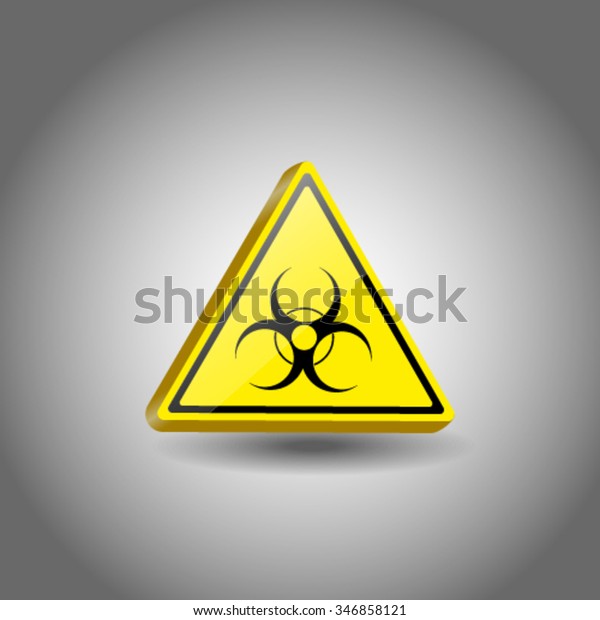 Yellow Triangular Sign Biological Contamination Stock Vector (Royalty ...