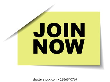 Yellow Vector Banner Join Now Stock Vector (Royalty Free) 1286840767 ...
