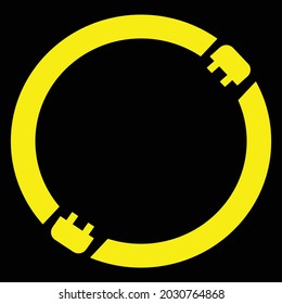 Yellow Vector Electronic Icon Black Background Stock Vector (Royalty ...