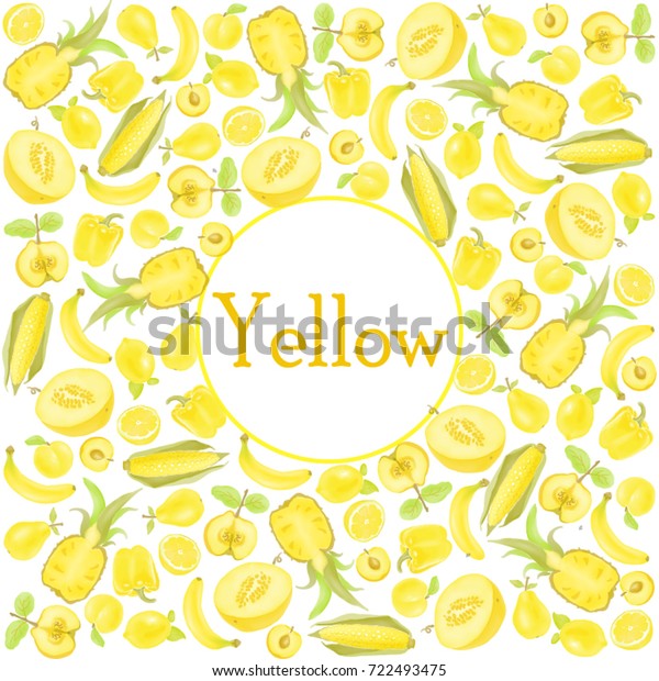 Yellow Vegetables Fruits Vector Stock Vector (Royalty Free) 722493475