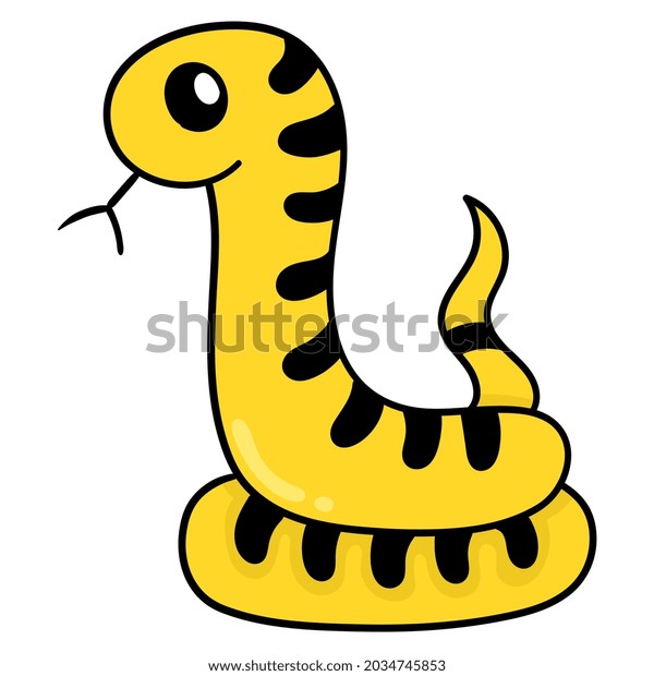 Yellow Venomous Snake Vector Illustration Carton Stock Vector (Royalty ...