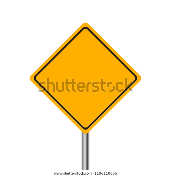 Yellow Warning Road Sign Stock Vector (Royalty Free) 1186118656 ...