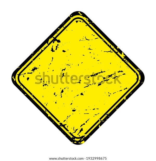 Yellow Warning Sign Under Construction Background Stock Vector (Royalty ...