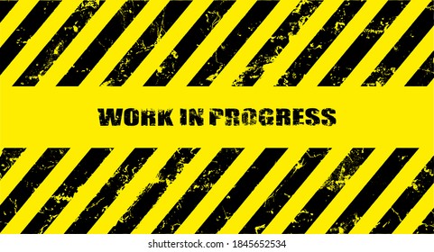 Yellow Warning Sign Work Progress Background: เวกเตอร์สต็อก (ปลอดค่า ...
