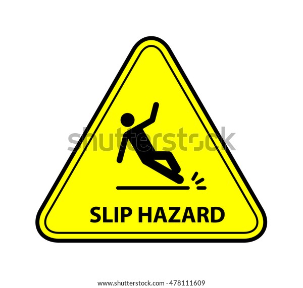 Yellow Warning Triangle Sign Slip Hazard 库存矢量图（免版税）478111609 | Shutterstock
