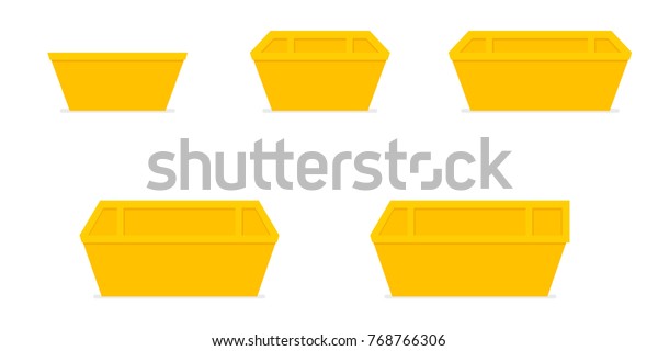 Yellow Waste Skip Bin Icon Set Stock Vector (Royalty Free) 768766306