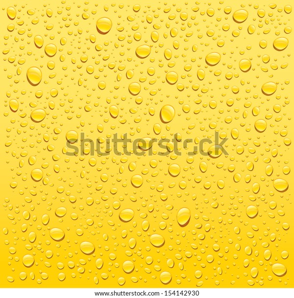 Yellow Water Droplets Background: стоковая векторная графика (без ...