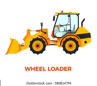 Yellow Wheel Loader Construction Vehicle Stock Vector (Royalty Free ...
